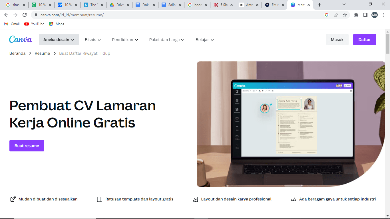 5 Situs Membuat CV Online Gratis, Andalan Pemburu Lowongan!