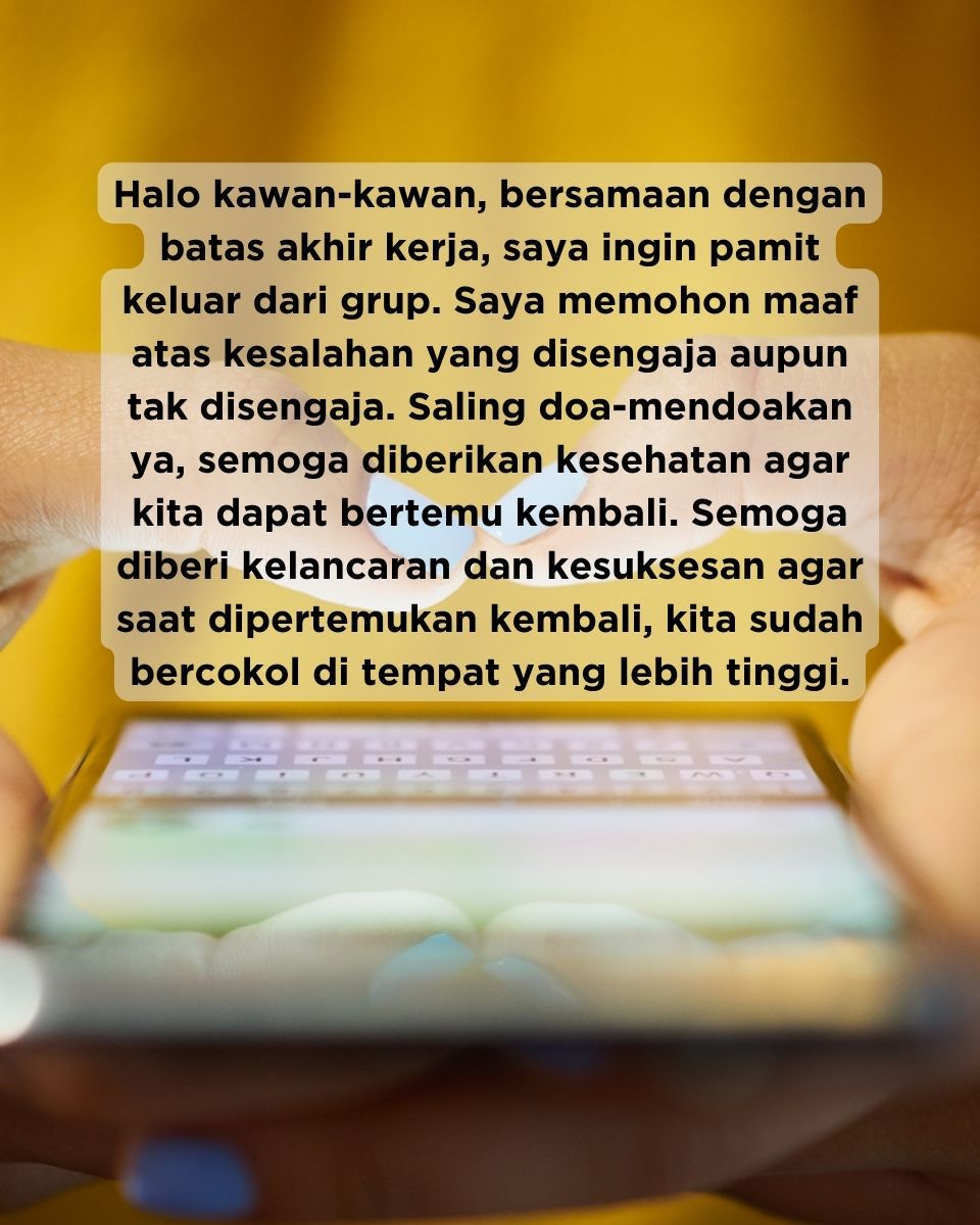20 Contoh Kata-kata Pamitan Resign Kerja di Grup WA Kantor