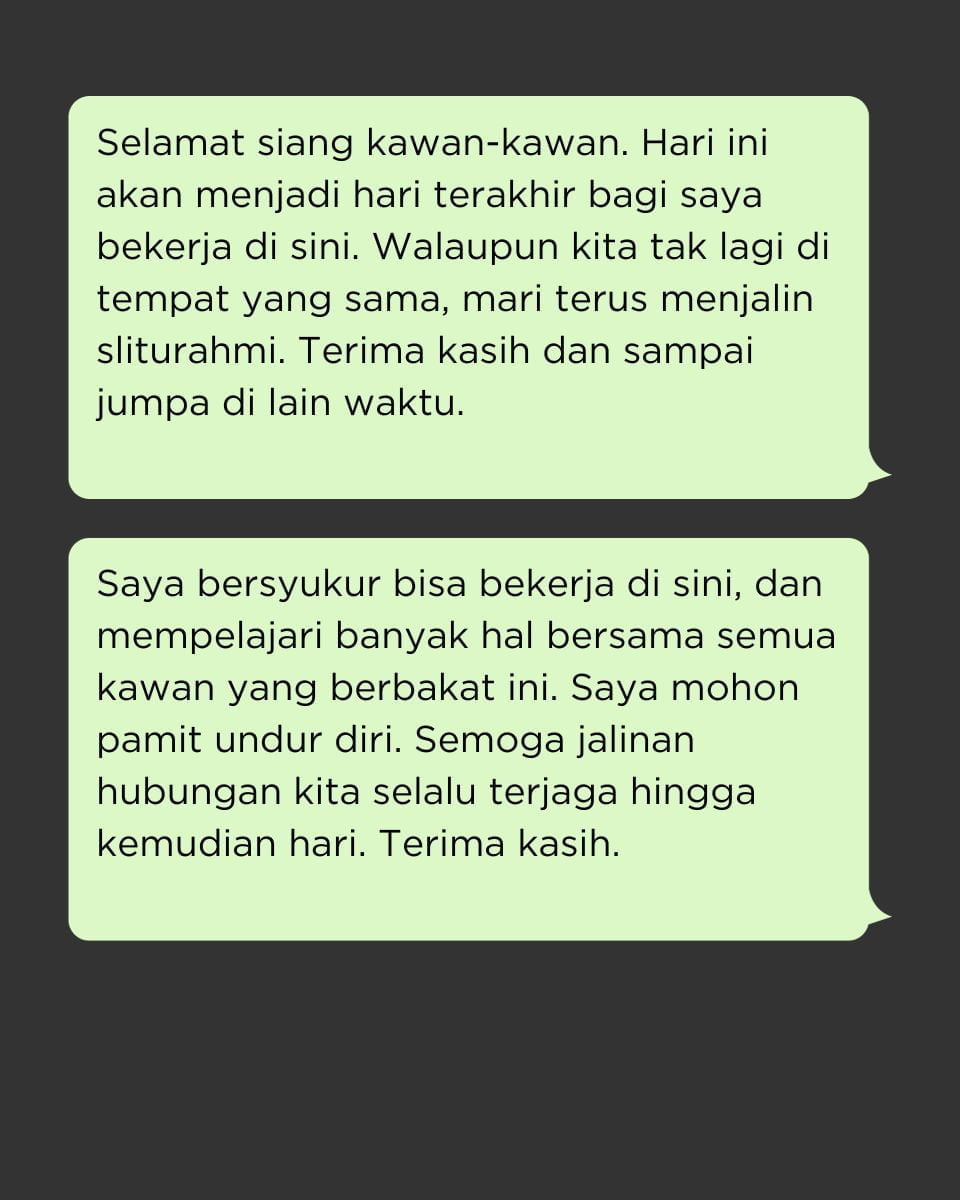 25 Kata-kata Pamitan Resign Kerja yang Sopan dan Berkesan