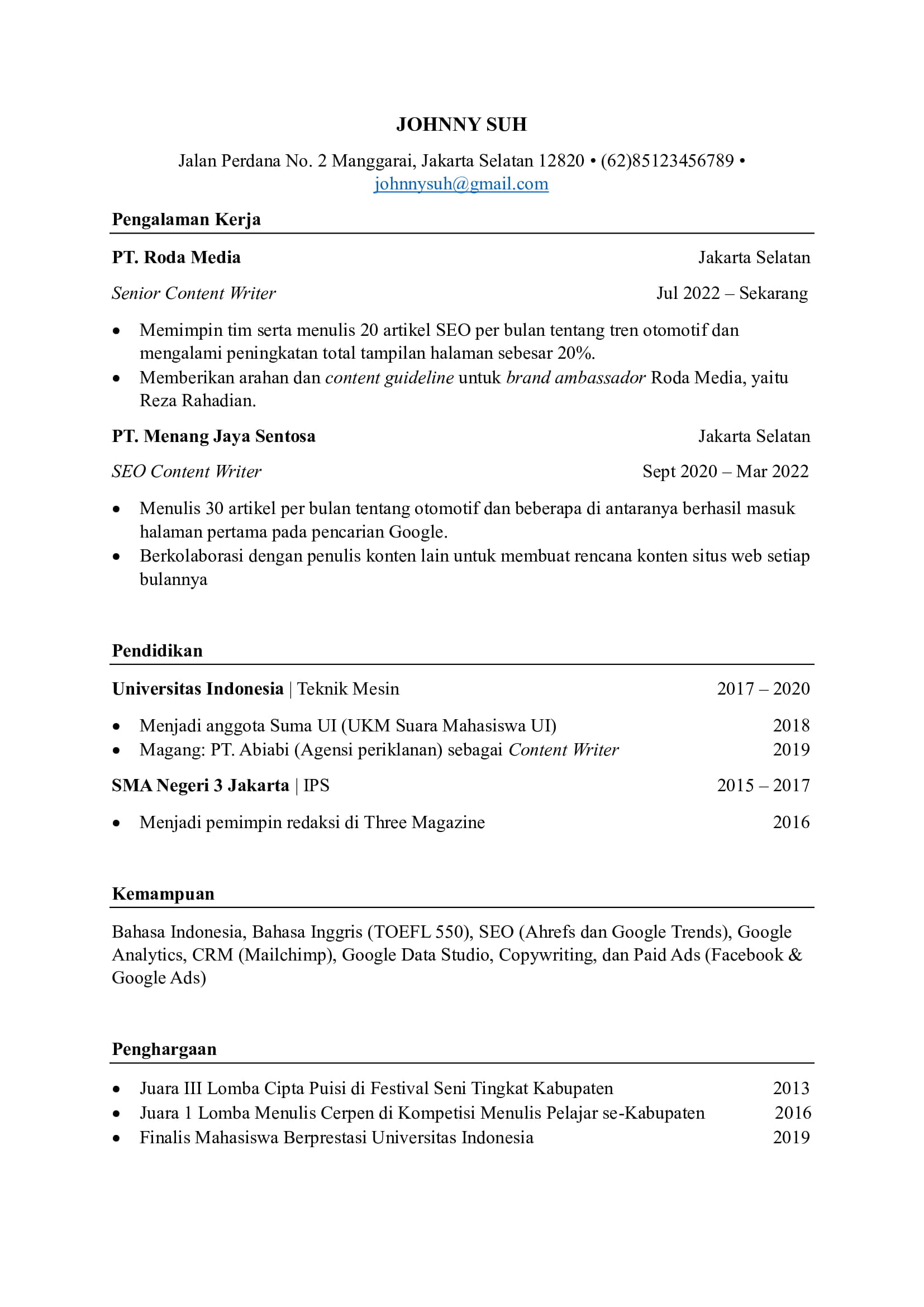 Cara Membuat CV ATS Friendly di Word yang Mudah dan Praktis