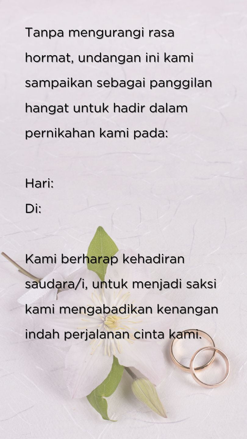 24 Kata-kata Undangan Pernikahan Lewat WA, Formal dan Islami