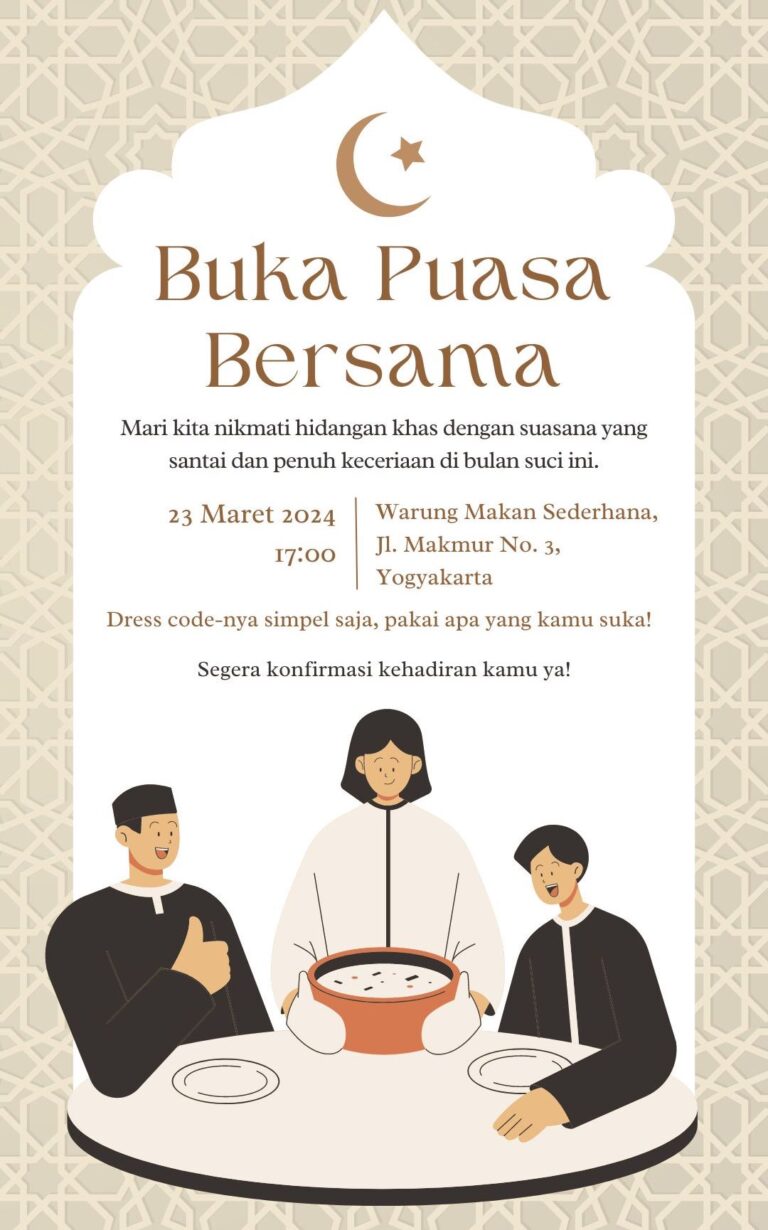 5 Contoh Undangan Buka Bersama, Ada Formal dan Kasual
